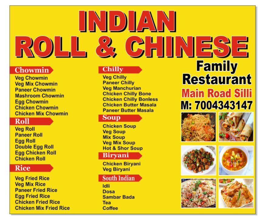Menu at CHINESE& ROLL INDIAN, Muri
