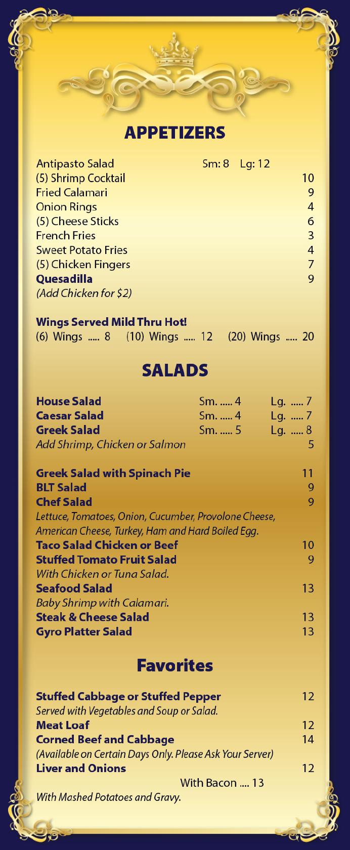 Menu at Stefano's Family Restaurant, Englewood
