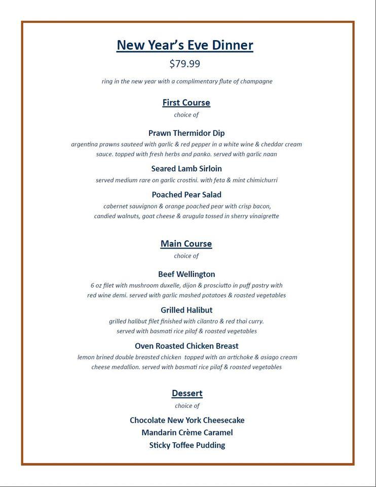 Menu at Final Approach Restaurant, Qualicum Beach