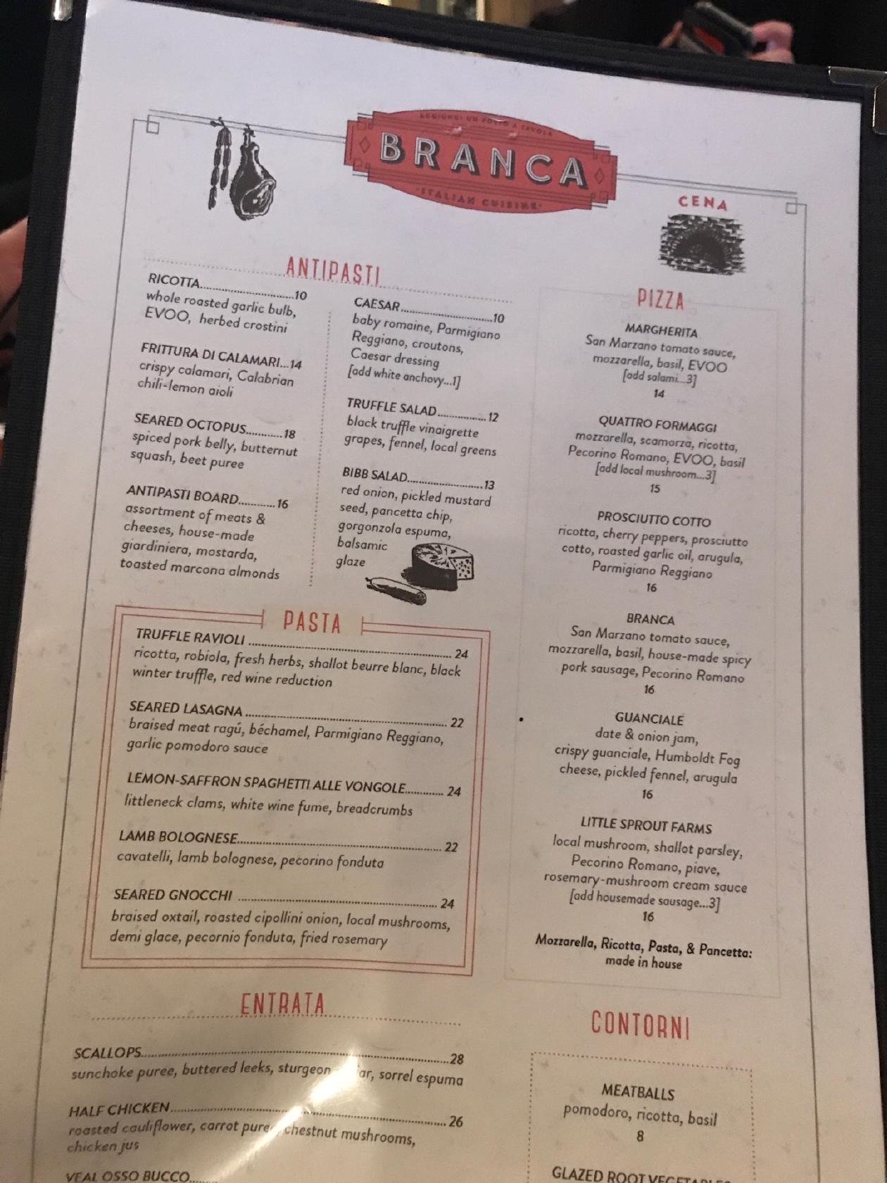 Menu at Branca pub & bar, Rochester, 683 Pittsford Victor Rd