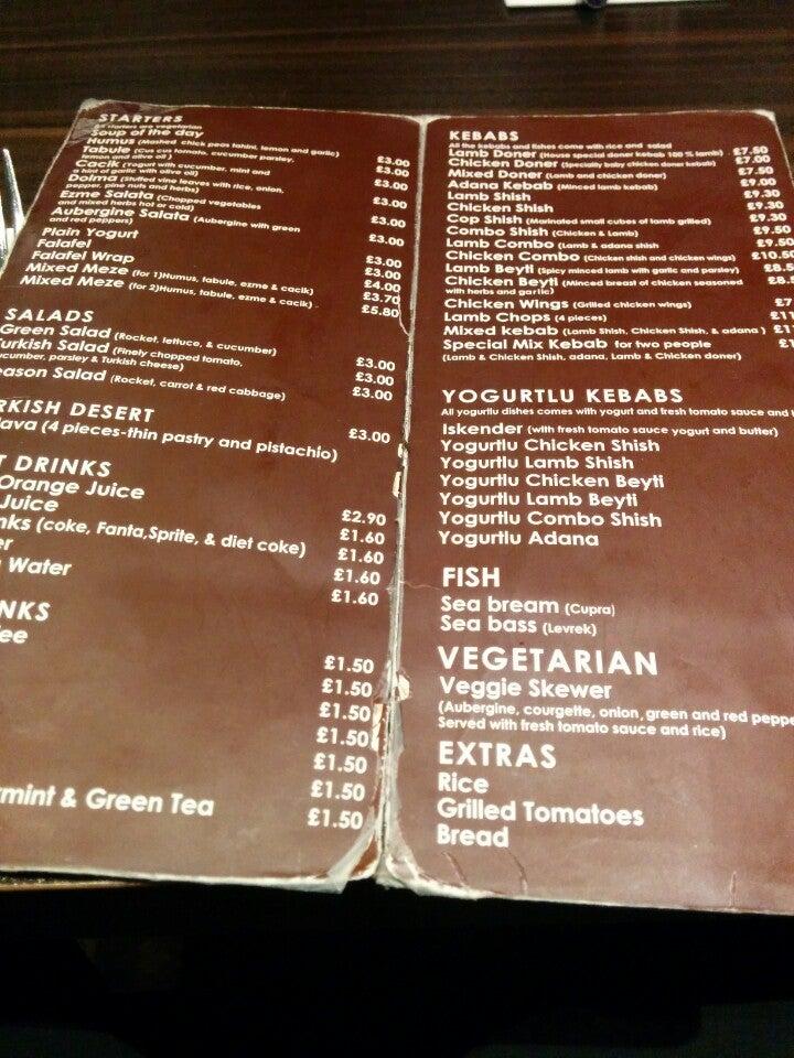 Menu at Fez Mangal Ladbroke Grove restaurant, London