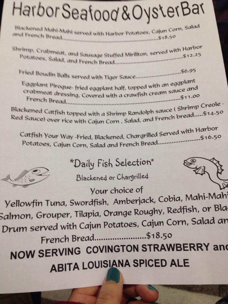 Menu at Harbor Seafood & Oyster Bar, Kenner