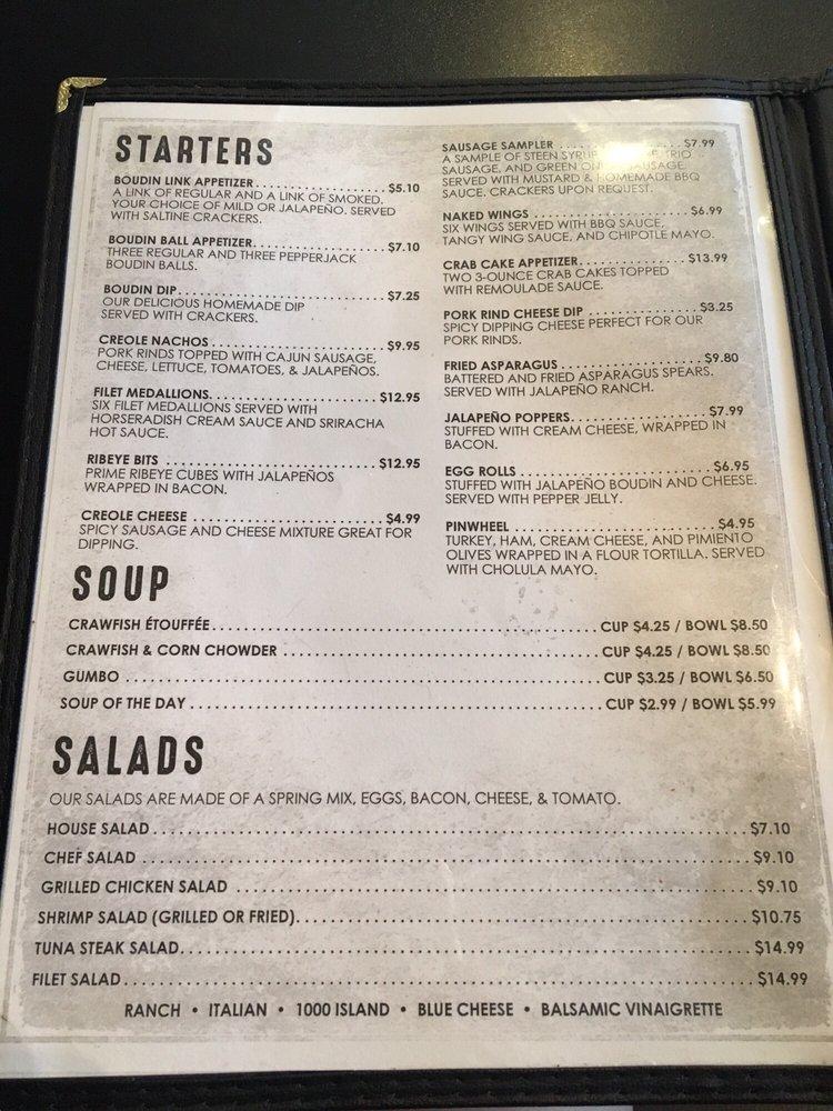 Menu at Prime Butcher & Brasserie steakhouse, Lake Charles