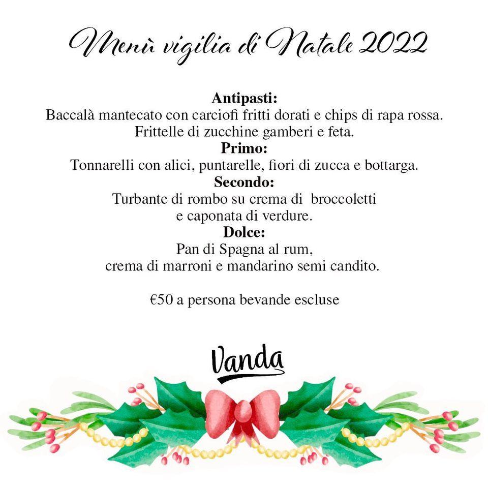 Menu da Vanda pub & bar, Roma