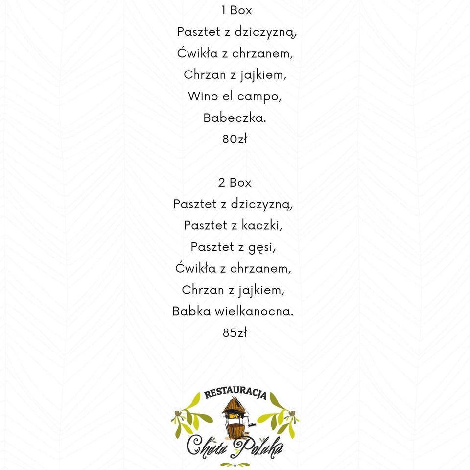Menu at Chata Polaka restaurant, Gliwice
