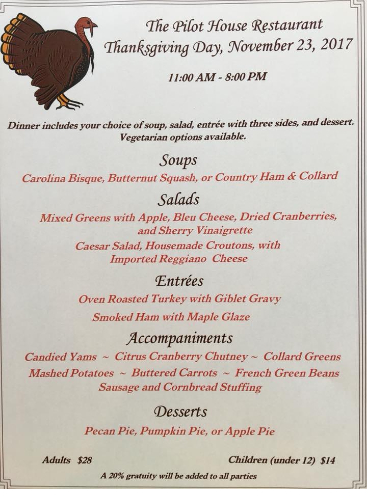 Menu at Pilot House Restaurant, Wilmington