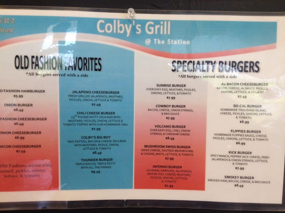 Menu at Colby's Grill @ The Station cafe, Edmond