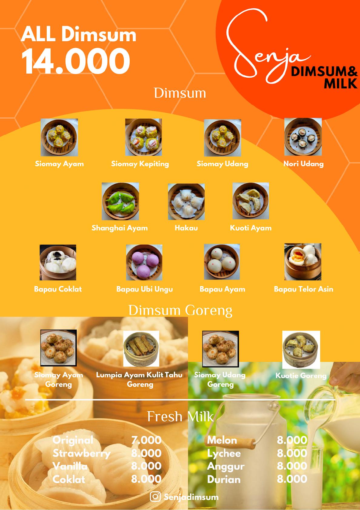 Menu at SENJA Dimsum | Susu Murni restaurant, Bandung