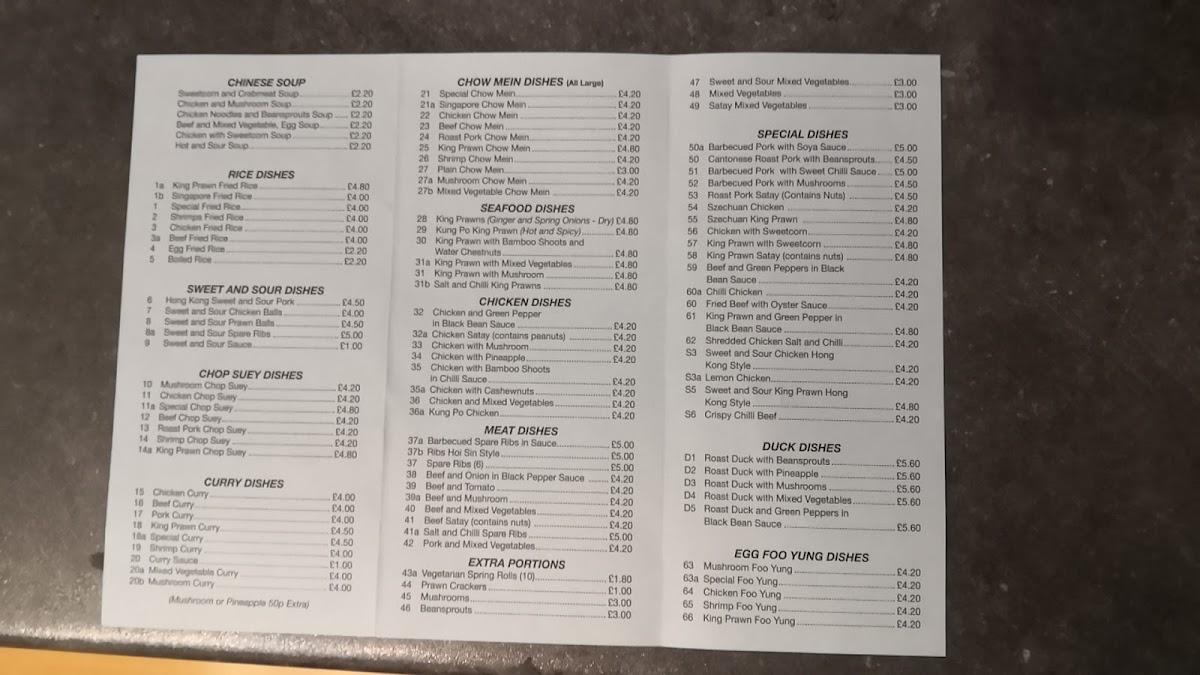 Menu at Youngs Kitchen fast food, Bournemouth