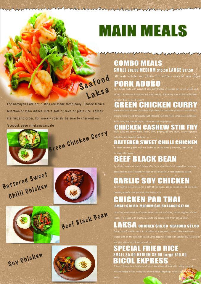 Menu at Kamayan Cafe, Nhulunbuy, Chesterfield Crt & Franklyn St
