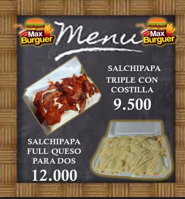 Menu at MAX-BURGUER restaurant, Zarzal