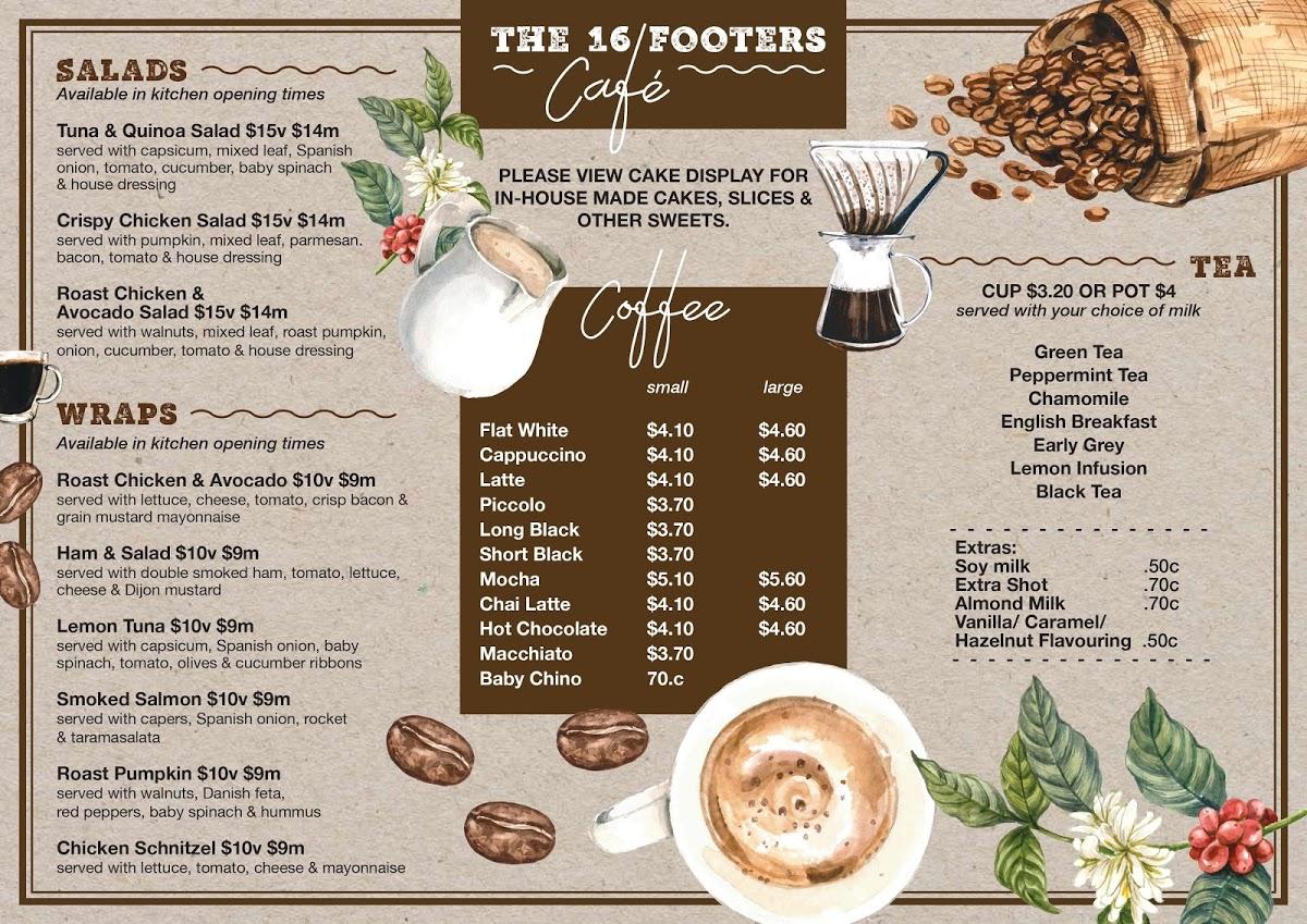 Menu at The 16 Footers Bar & Grill, Sandringham