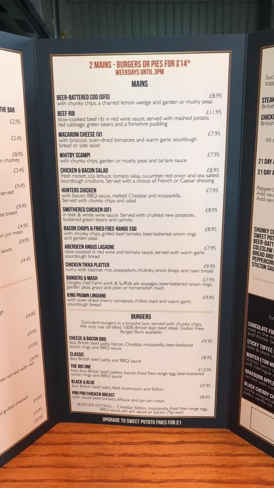 Menu at The Swallow pub & bar, Uxbridge