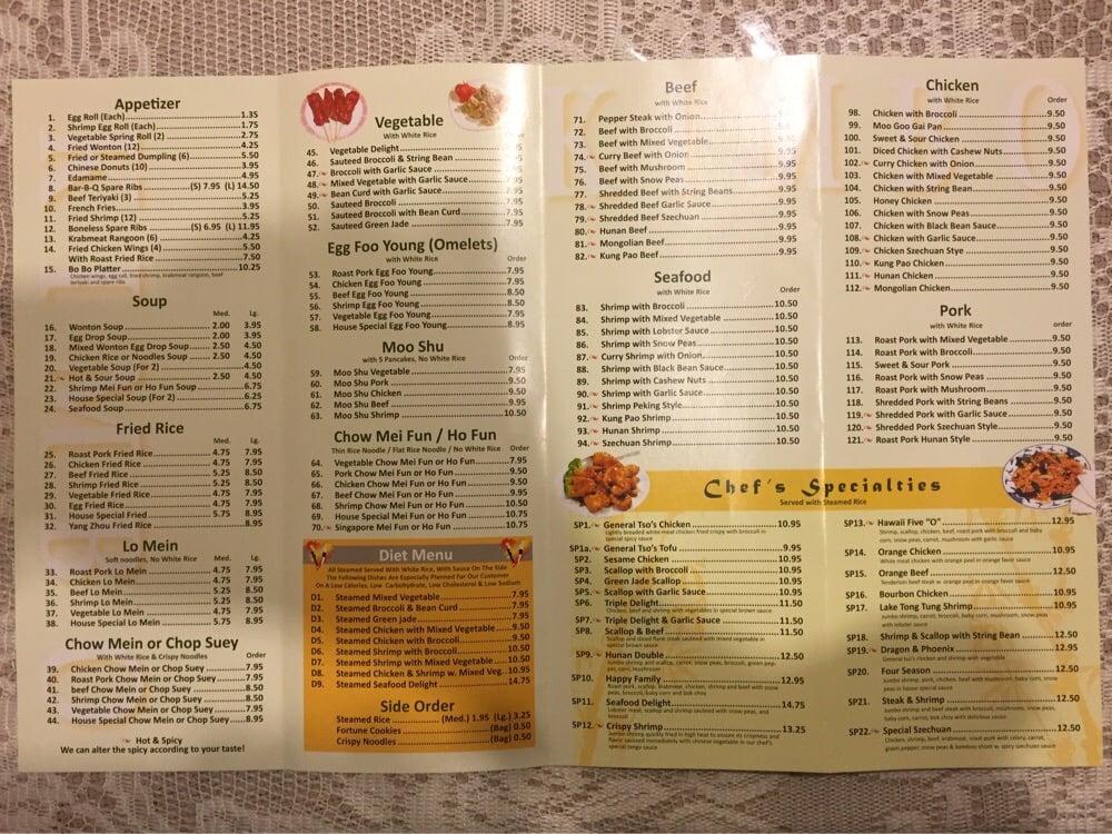 Carta de Kimbo Chinese Restaurant, Rockledge