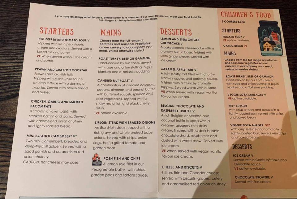 Menu at King Brychan pub & bar, Merthyr Tydfil, Leisure Park