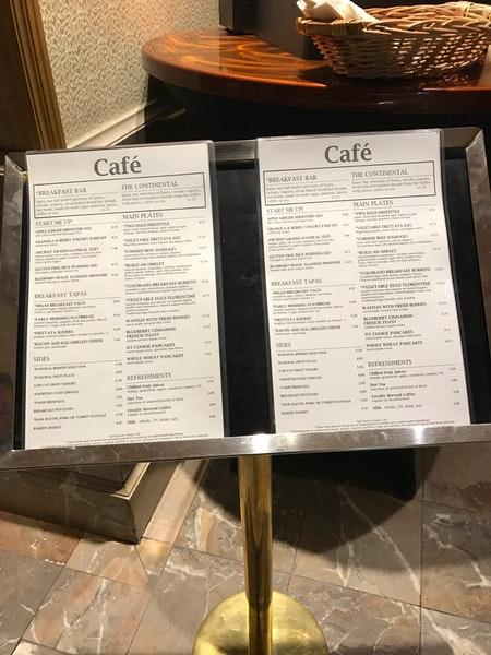 Menu at The Cafe Restaurant At The Doubletree, Denver