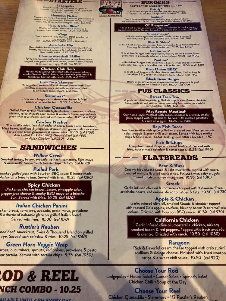 Menu at MacKenzie River Pizza, Grill & Pub, Pickerington