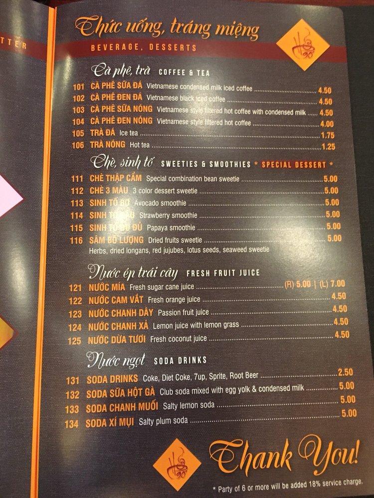 Menu at Pho 90 Degree - Milpitas restaurant, Milpitas