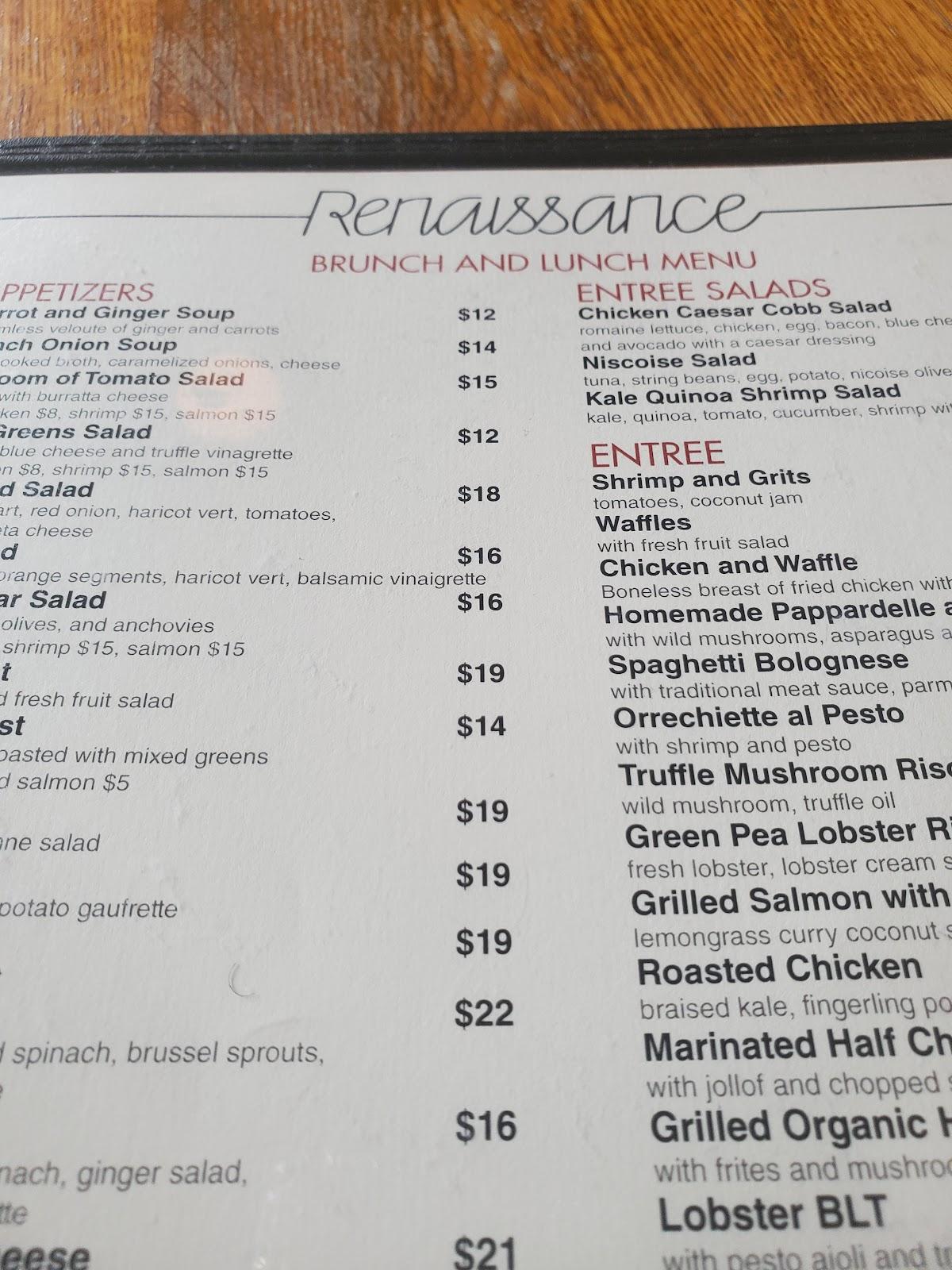 Menu at Renaissance Harlem restaurant, New York City, Adam Clayton ...