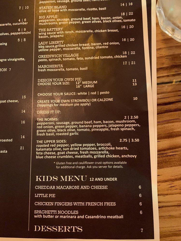 Menu at Five Boroughs Pizza Tavern pizzeria, Cumming