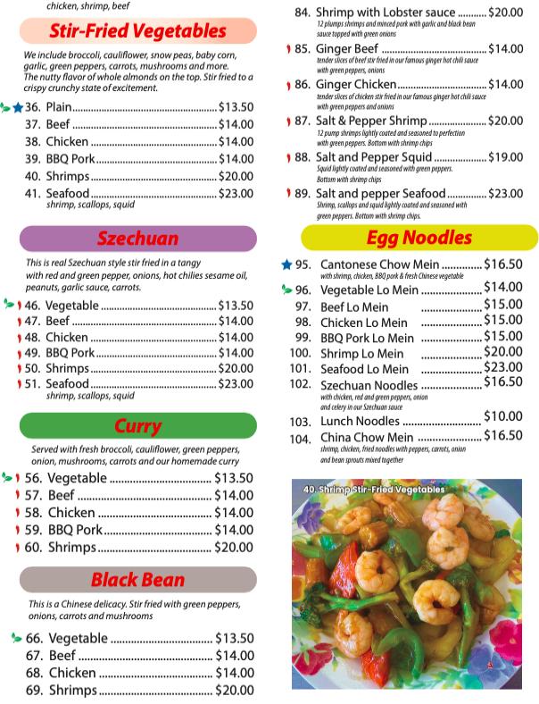 Menu at Ho-Ho-Ho Chinese Food restaurant, Georgina