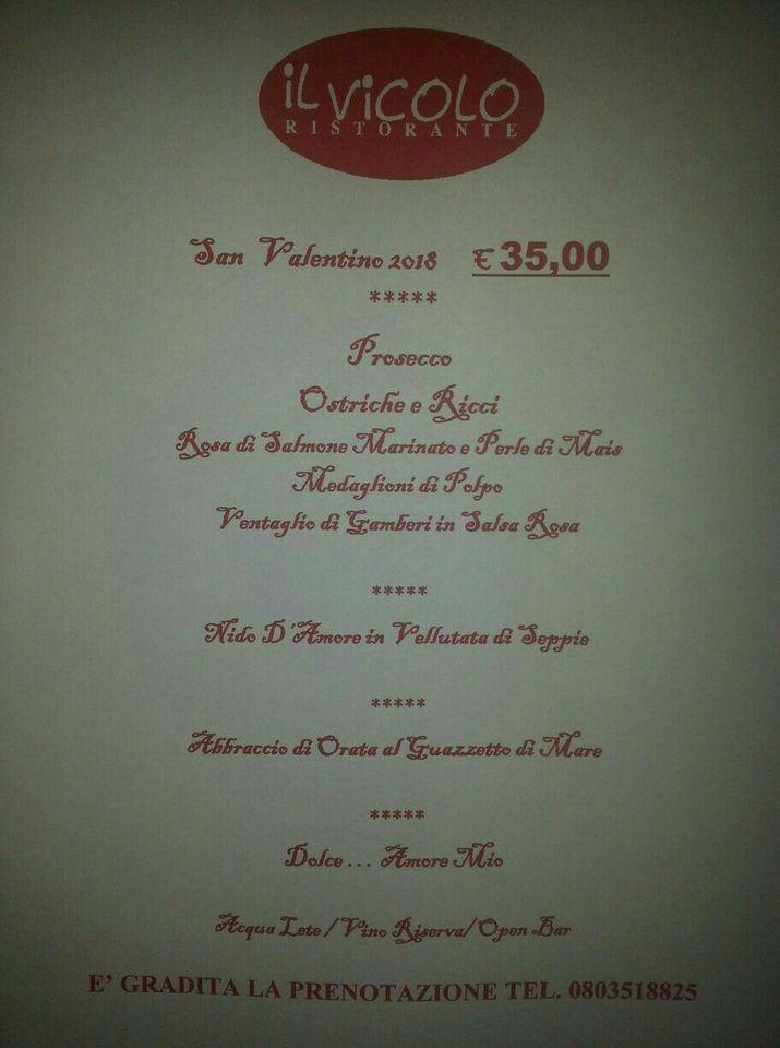 Menu at Il Vicolo pizzeria e ristorante, Terlizzi