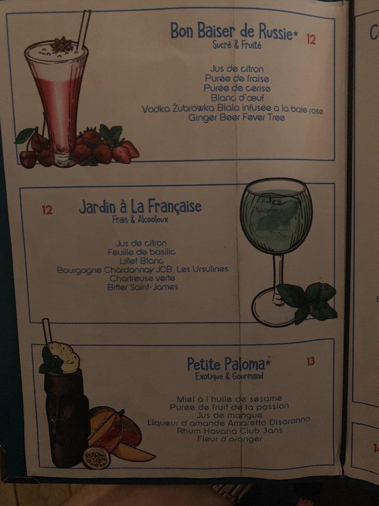 Menu at Lavomatic pub & bar, Paris