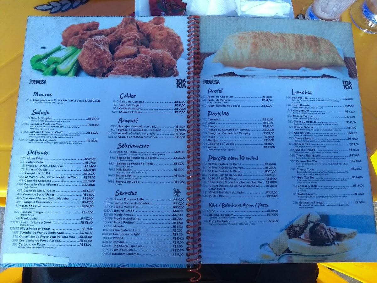 Menu em Complexo de Lazer Tôa Tôa restaurante, Porto Seguro, Av Beira Mar