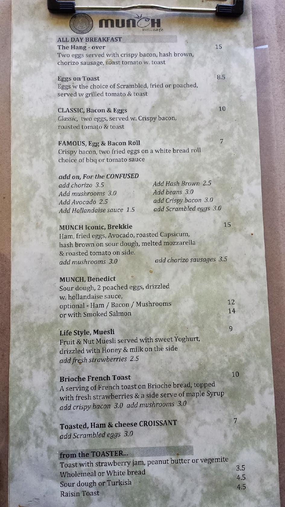 Menu at Daily Grind Pymble cafe, West Pymble