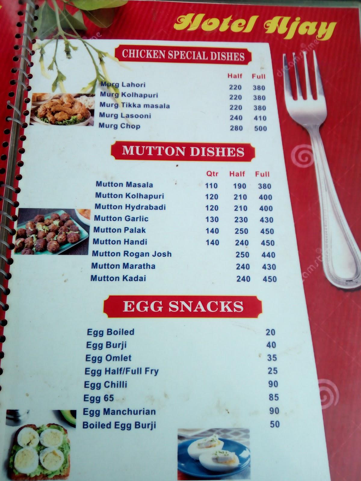 Menu at Hotel Ajay Veg & Non-Veg, Dharwad