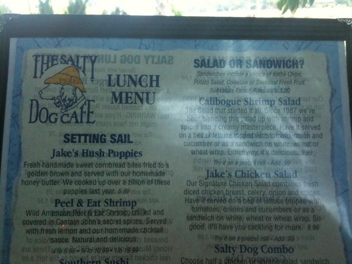 Menu at The Salty Dog Cafe, Hilton Head Island, 232 S Sea Pines Dr