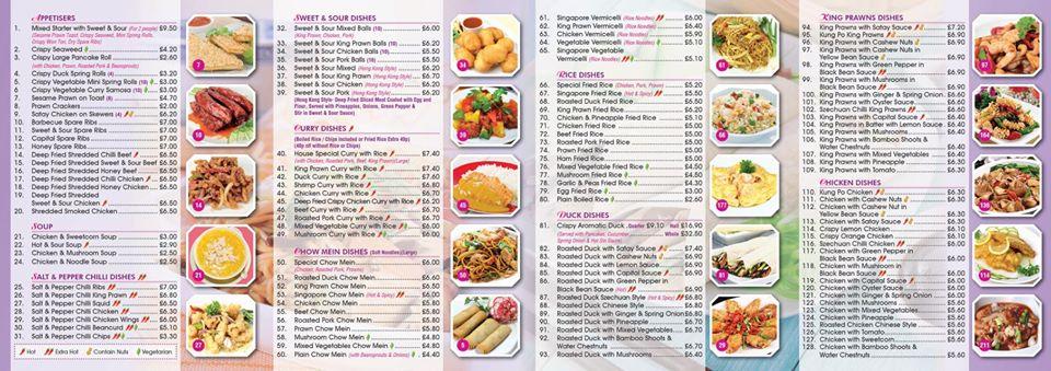 Menu at Canton House fast food, Chandler's Ford