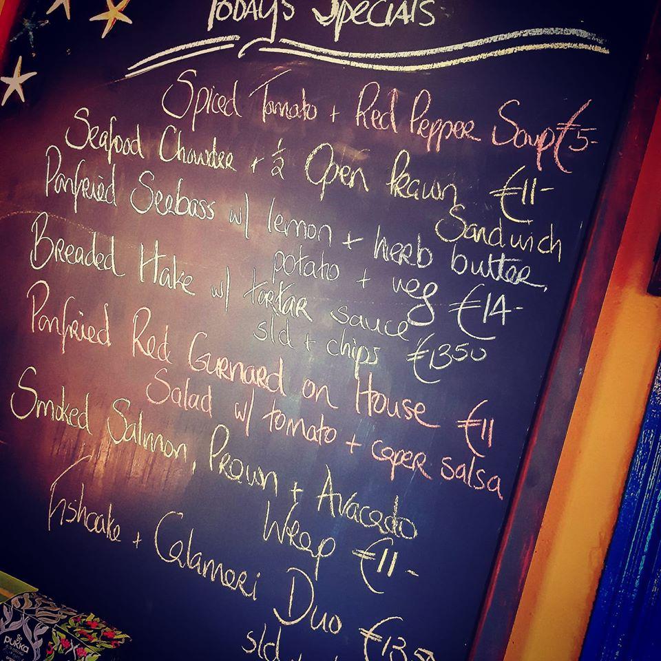 Menu at Fish Kitchen restaurant, Bantry