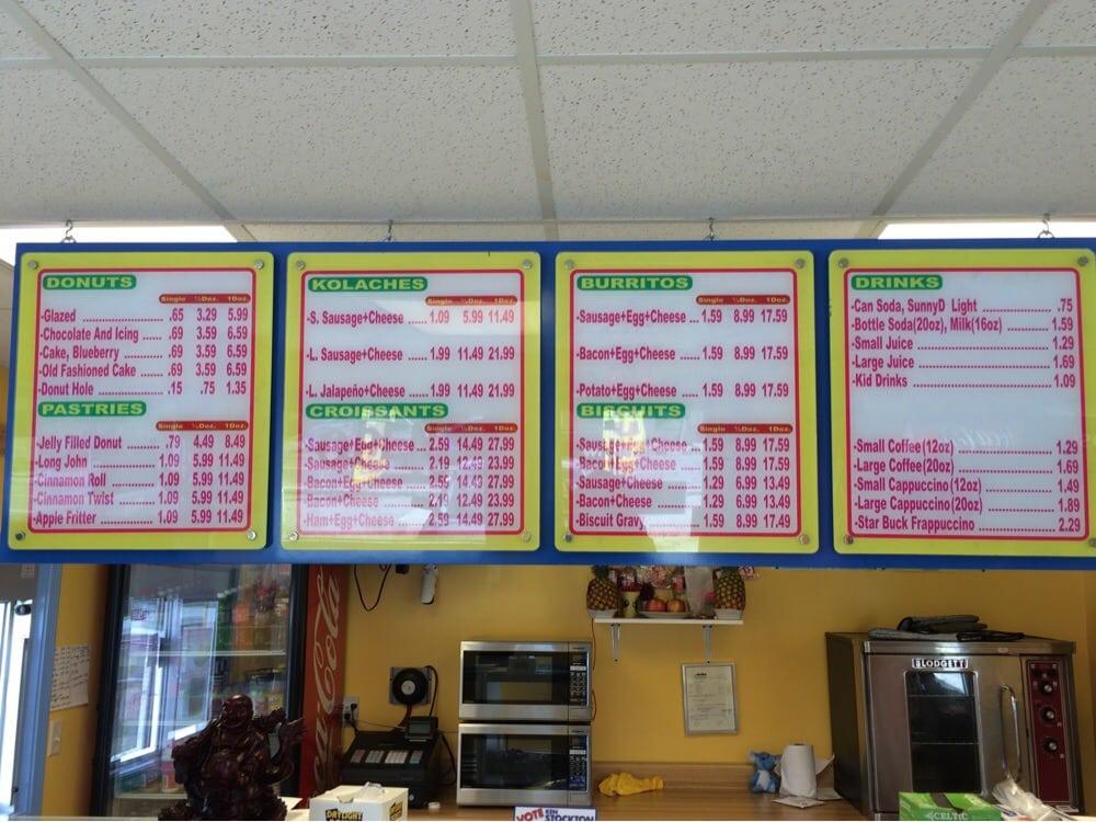 Menu at Daily Donuts, Trumann