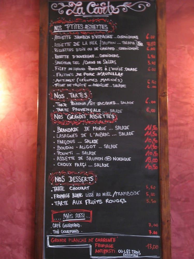 Menu at Le 38 Gourmet restaurant, Paris, 35 rue de Torcy