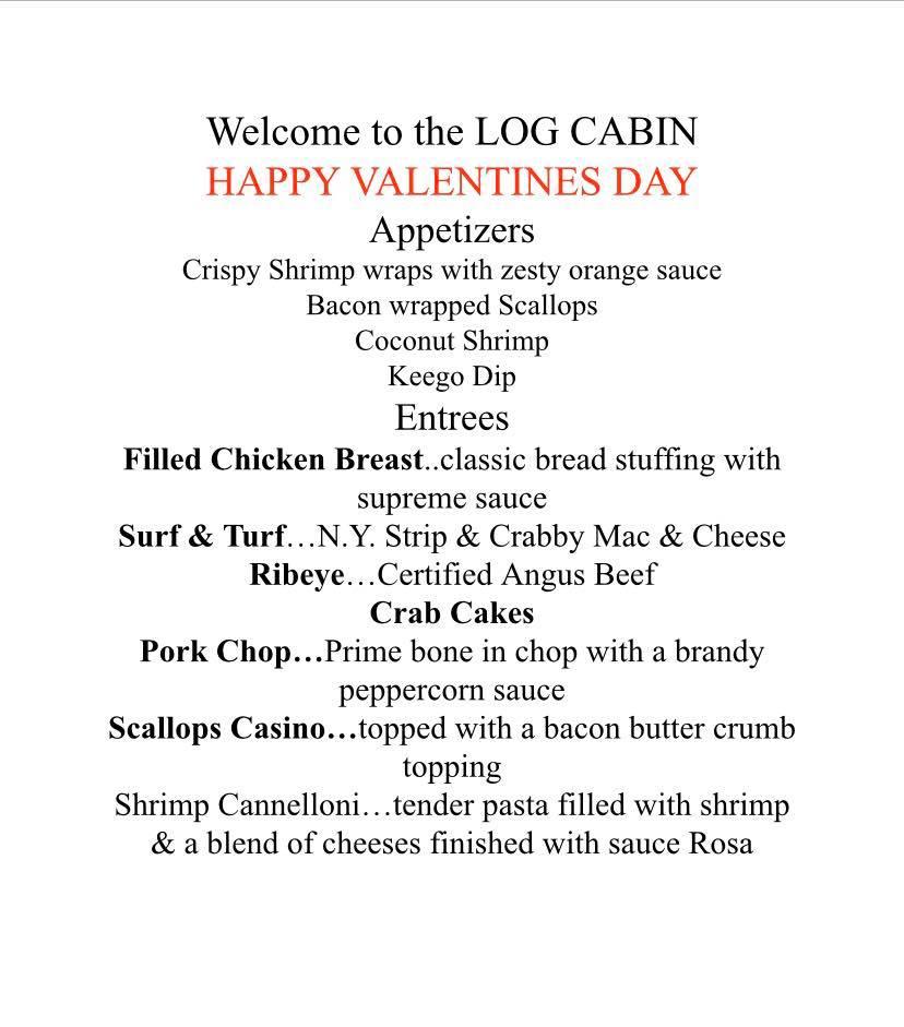 Menu at Log Cabin Inn - Restaurant, Motel & Bar, Muncy