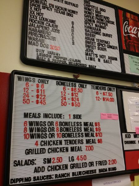 Menu at Nina's Wing Corner desserts, Zebulon