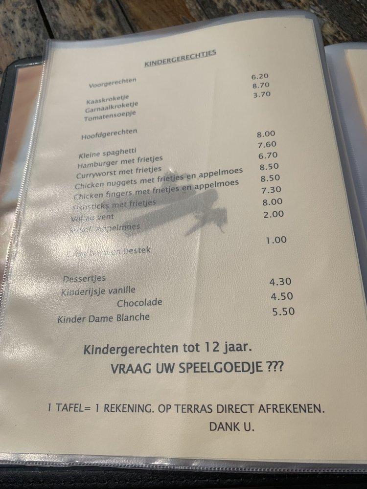 Menu at Restaurant Den Otter, Hamme