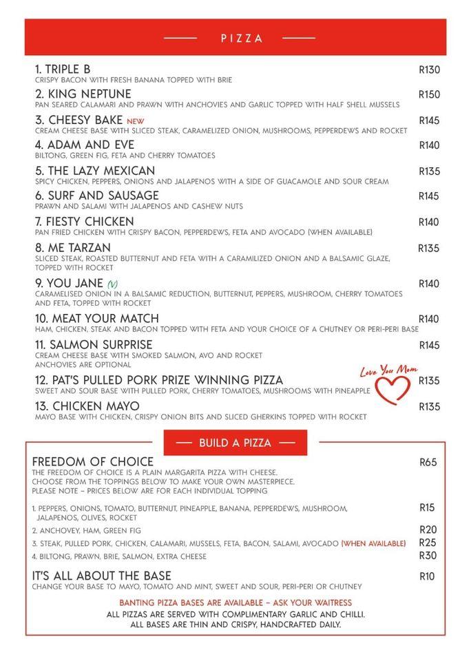 Menu at The Furnace restaurant, East London, Crossways Village Schafli ...