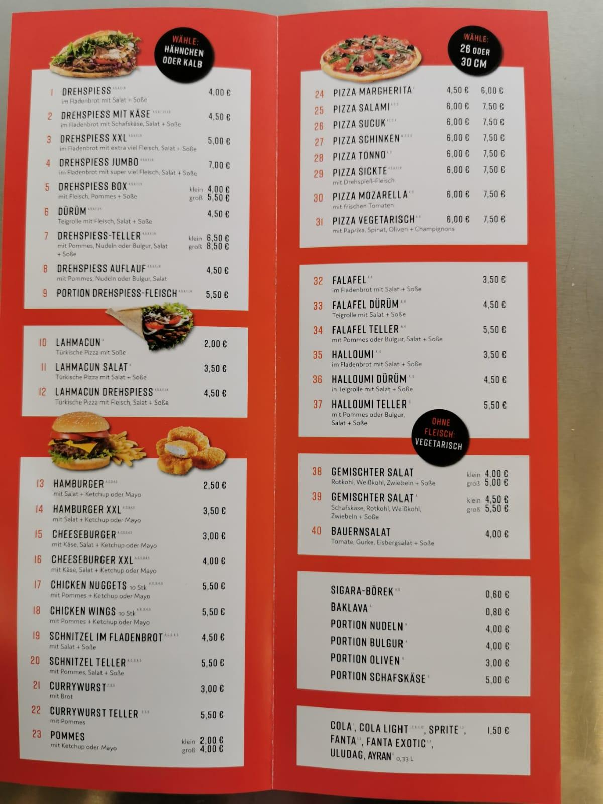 Carta del pub y bar Döner Station bei Edeka, Sickte