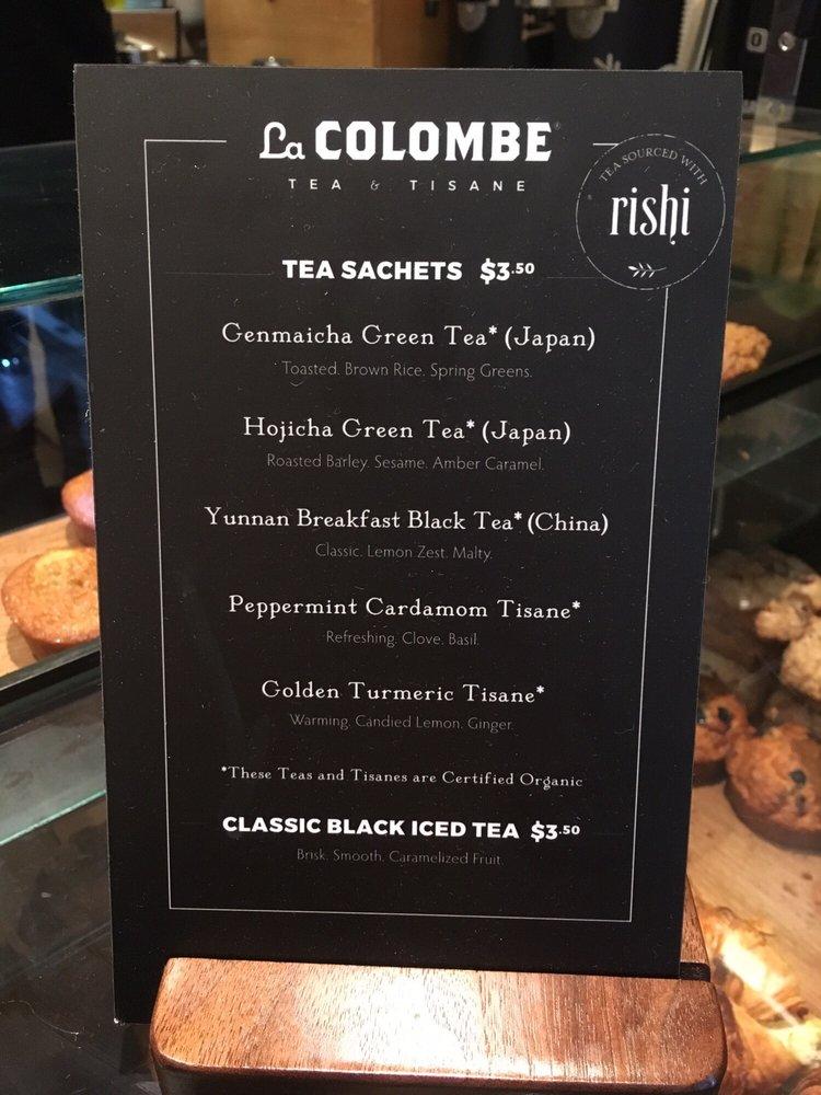 Carta del café La Colombe Coffee Roasters, Nueva York, 67 Wall St