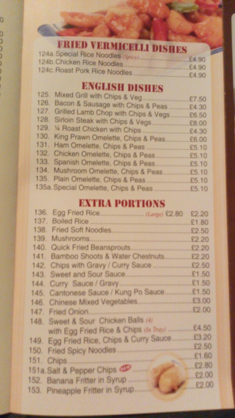Menu at New Oriental fast food, Nuneaton, 20 Coleshill Rd