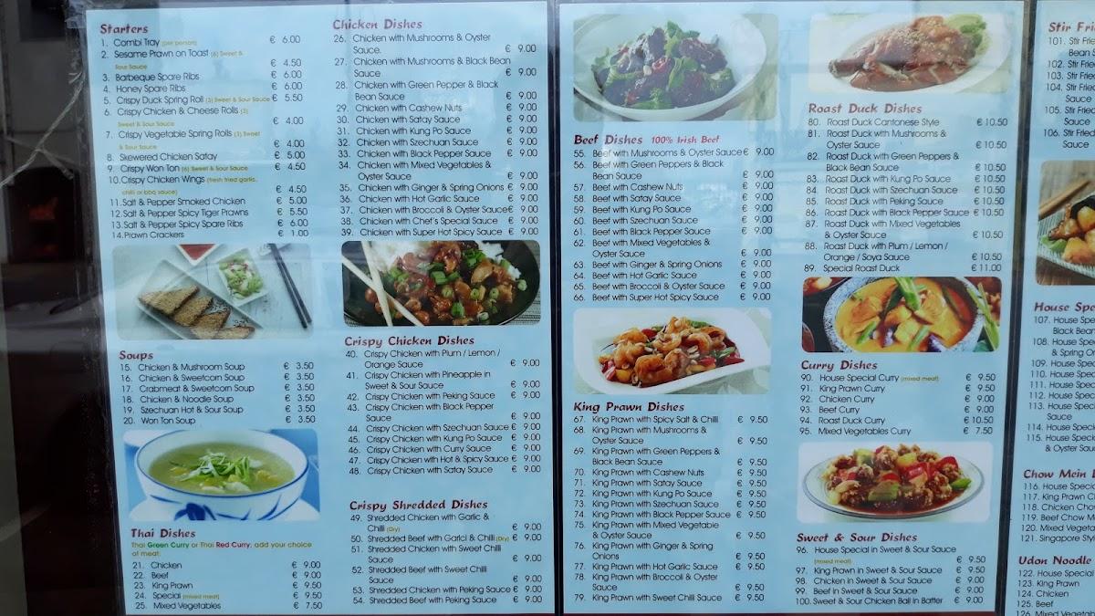Carta de Shanghai House Restaurant, Midleton