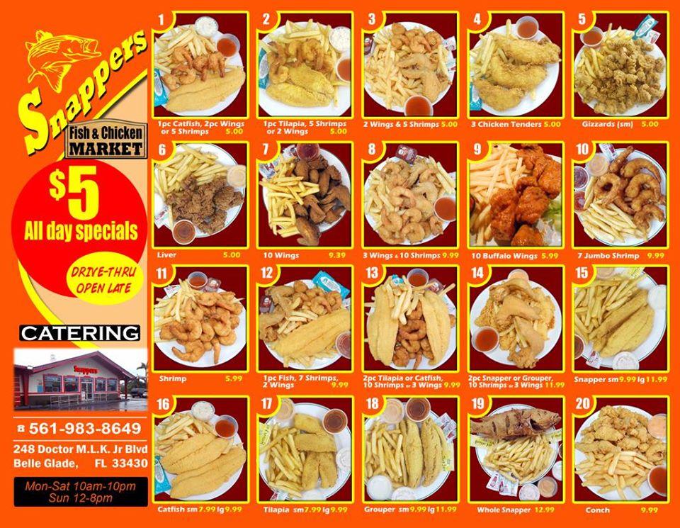 Menu at Jaws Seafood & Chicken restaurant, Belle Glade