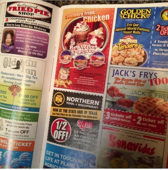 Menu at Southern Fried Chicken (State Fair), Dallas