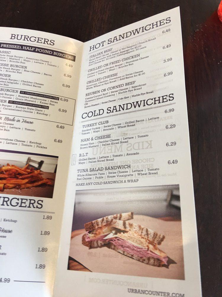 Menu at Urban Counter - Chicago restaurant, Chicago, S Wabash Ave