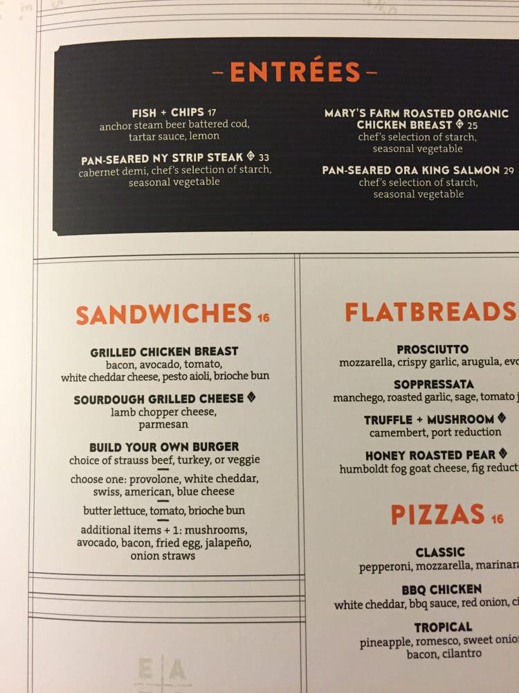 Menu at Brick & Beam pub & bar, San Francisco, 555 North Point St