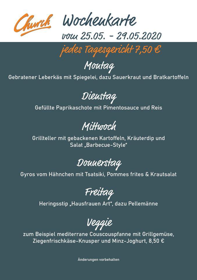 Menu at Church restaurant, Essen
