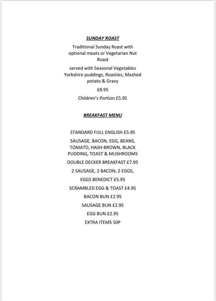 Menu at The White Hart Inn pub & bar, Hart, Front St