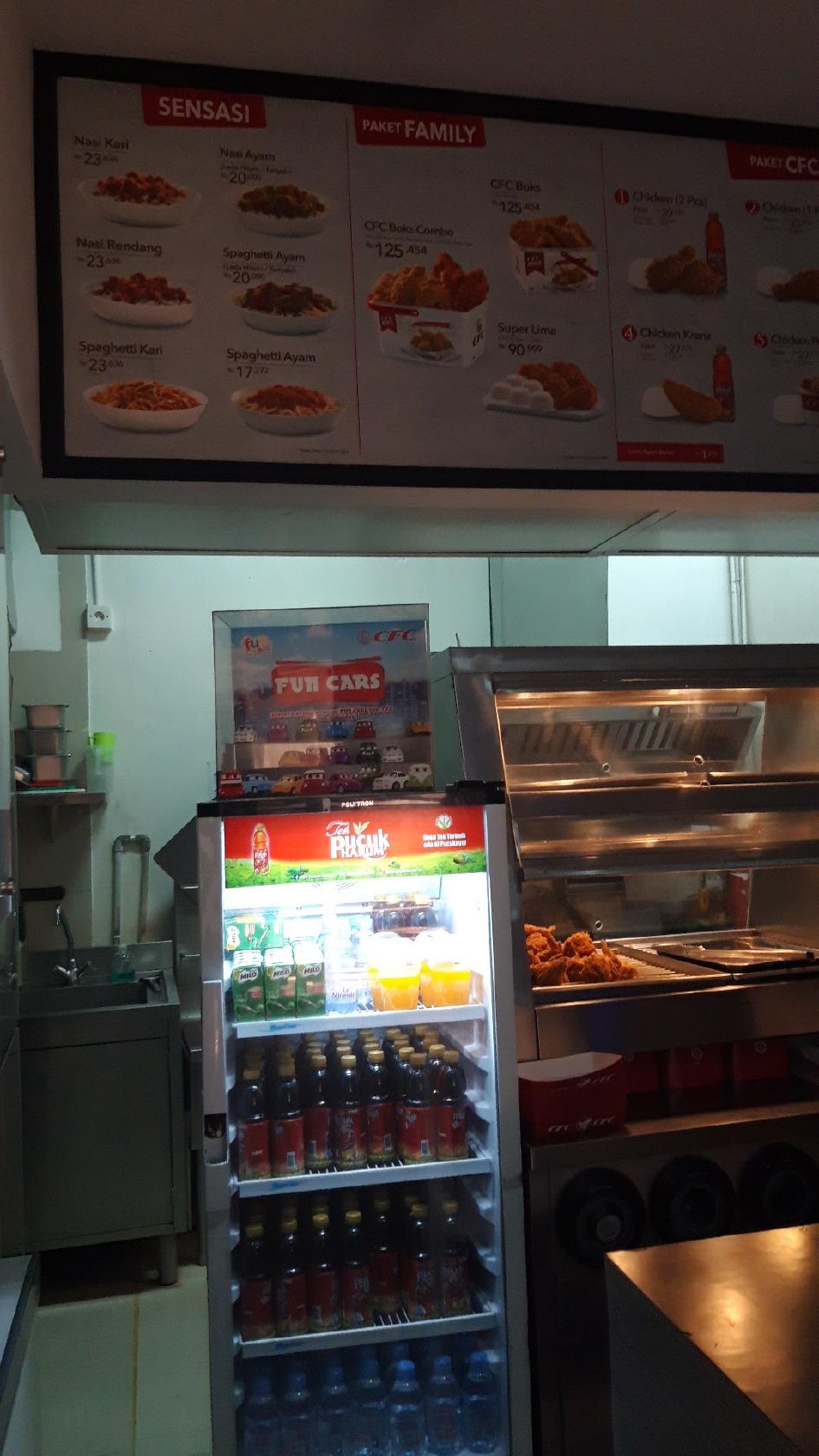 Menu at CFC Stasiun Rangkasbitung restaurant, East Rangkasbitung